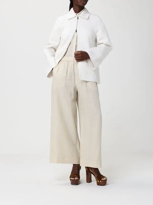 Max Mara Linen Crop Trousers - Beige