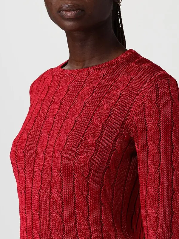 Ralph Lauren Cable Knit Crewneck Sweater - Red
