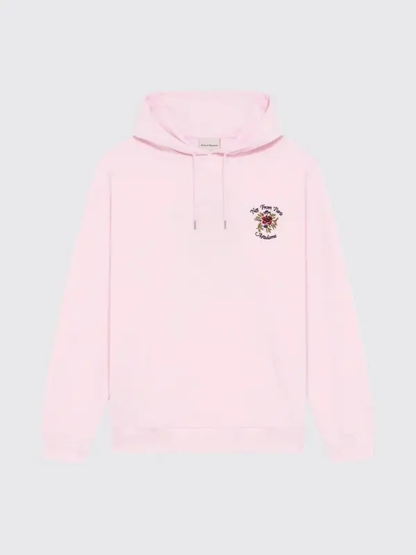 Drole De Monsieur Embroidered Cotton Hoodie - Pink
