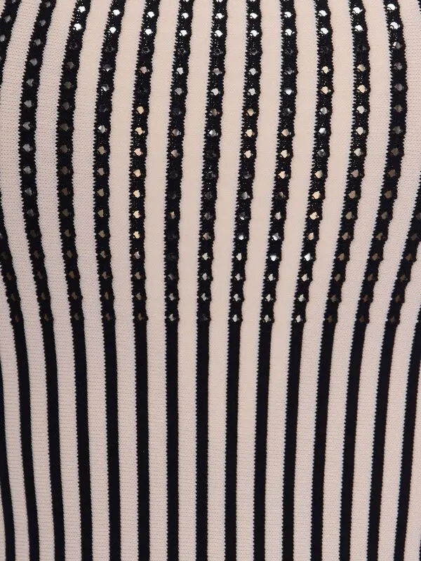 Elisabetta Franchi Two Tone Viscose Knit Top