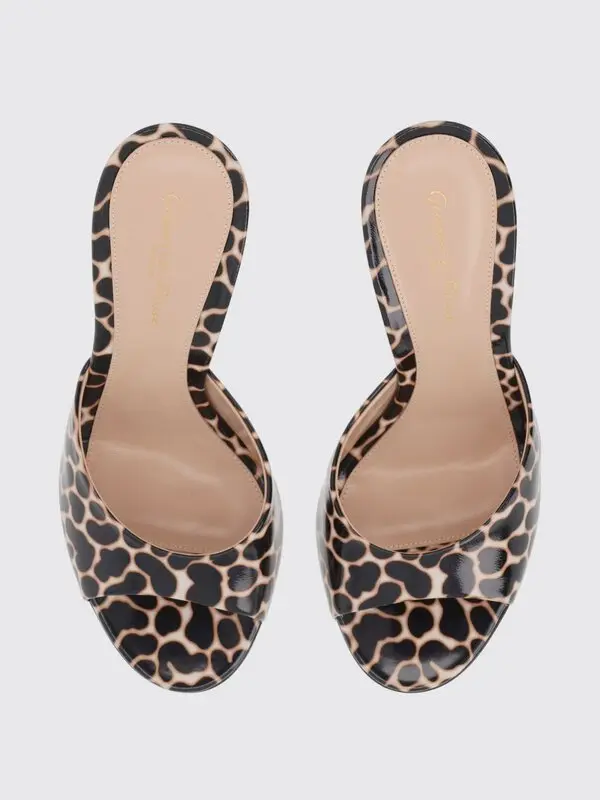 GIANVITO ROSSI Sofia Animal Print Leather Mules