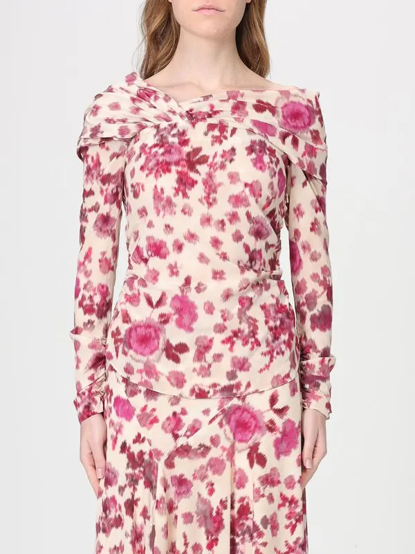 Isabel Marant Étoile Floral Print Draped Blouse - Pink