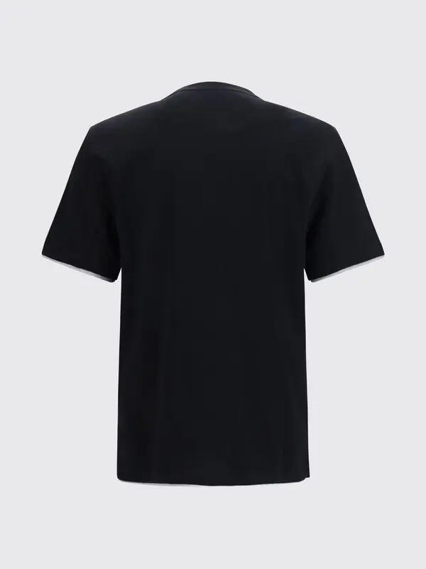 Brunello Cucinelli Crewneck Cotton T-shirt With Contrast Trims - Black