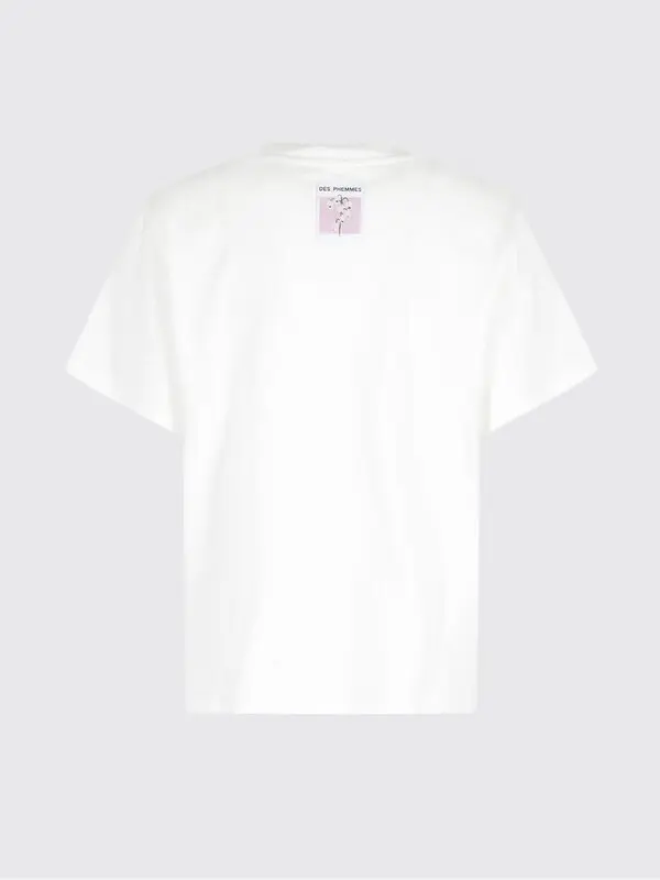 DES_PHEMMES Cotton Crew Neck T-shirt With Appliqués - White