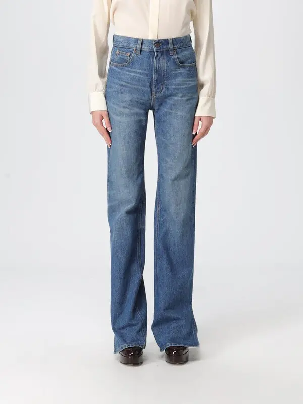Chloé Flared Cotton Denim Trousers