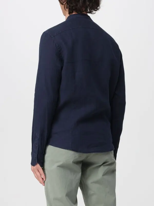 BLAUER. Linen Casual Shirt - Navy