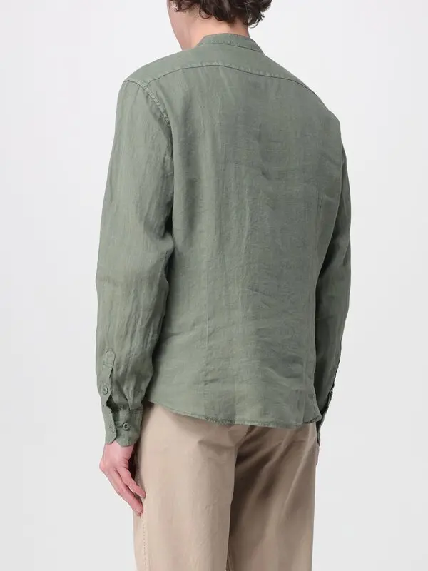 BLAUER. Linen Casual Shirt - Olive