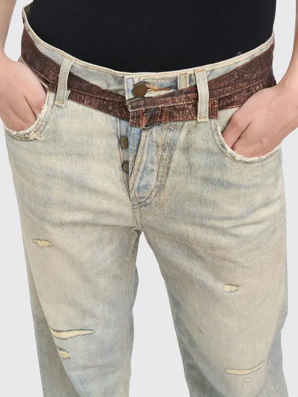 HAIKURE Wide Leg Used Denim Jeans