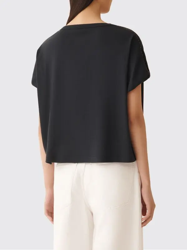Fabiana Filippi Cotton Jersey T-shirt With Drop Shoulder - Blue