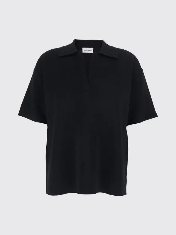 PAROSH P.a.r.o.s.h. Dropped Shoulder Polo Shirt In Viscose Blend