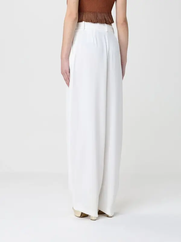 Elisabetta Franchi High-waisted Wide Leg Crêpe Trousers - Ivory