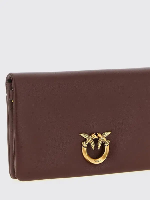 Pinko Love Bag Click Horizzontal Classic Leather Bag - Wine