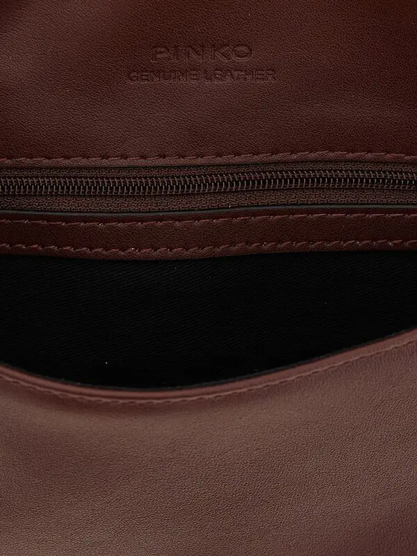 Pinko Love Bag Click Horizzontal Classic Leather Bag - Wine