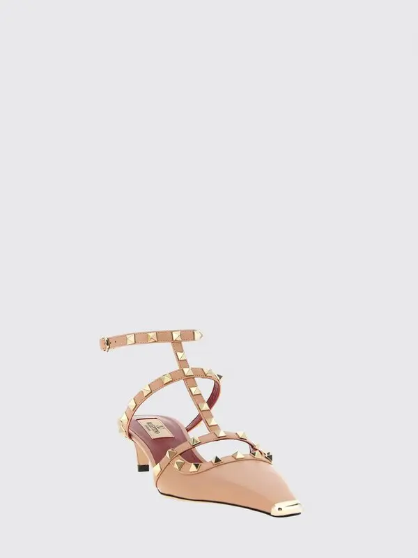 Valentino Garavani Rockstud Leather Pumps With Studs And Adjustable Ankle Strap - Pink