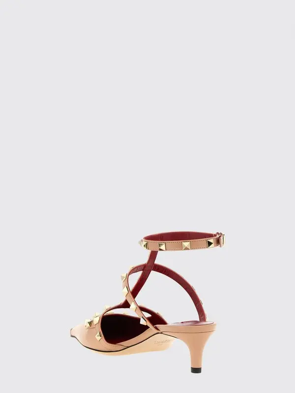 Valentino Garavani Rockstud Leather Pumps With Studs And Adjustable Ankle Strap - Pink