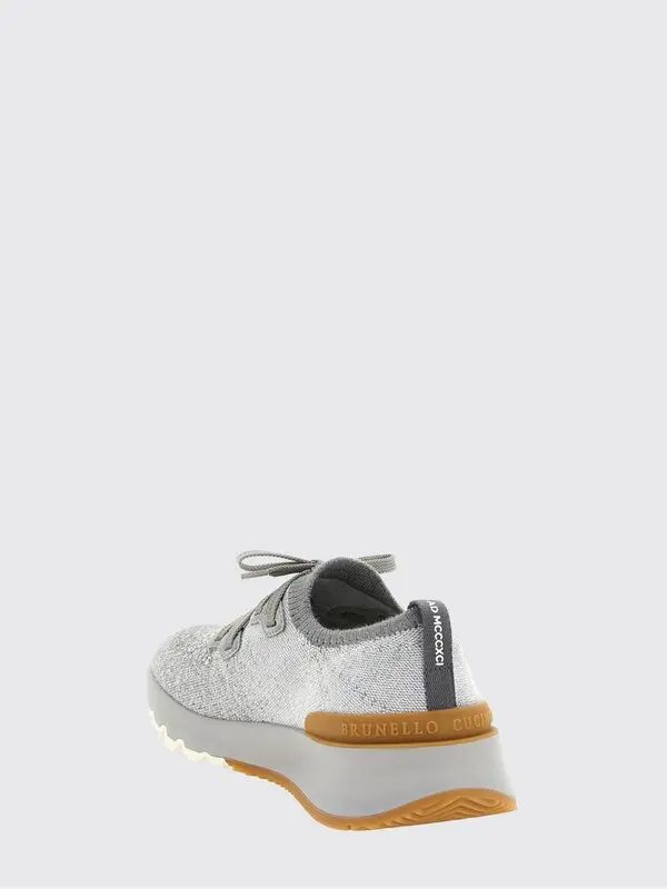 Brunello Cucinelli Crochet Cotton Knit Sneakers - Grey