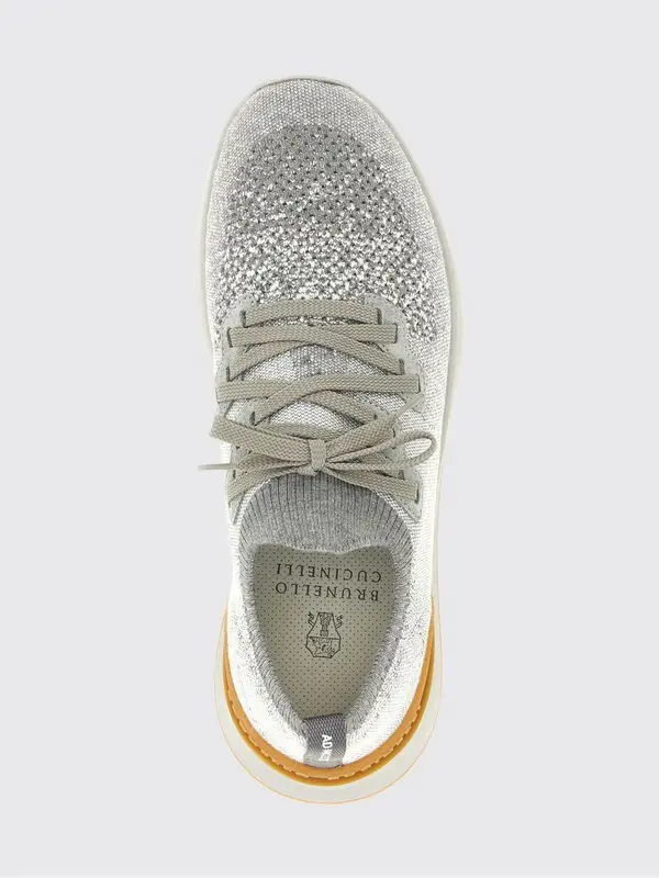 Brunello Cucinelli Crochet Cotton Knit Sneakers - Grey