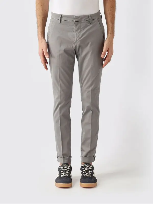 DONDUP Slim Fit Trousers In Stretch Cotton - Grey