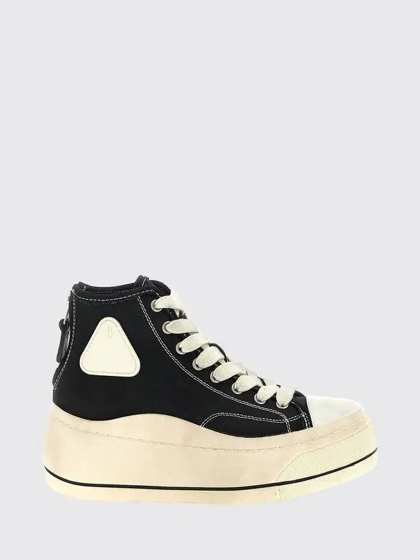 R13 Kurt Bi Canvas High-top Platform Sneakers With Back Zip - Black 2