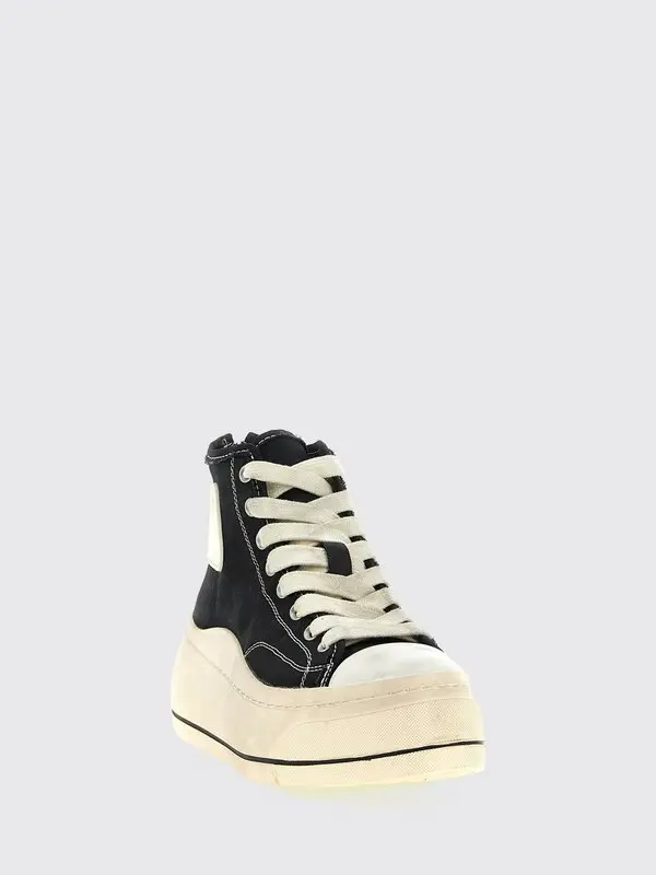 R13 Kurt Bi Canvas High-top Platform Sneakers With Back Zip - Black 2