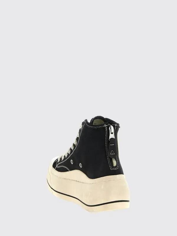 R13 Kurt Bi Canvas High-top Platform Sneakers With Back Zip - Black 2