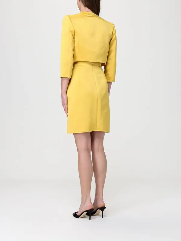 Elisabetta Franchi Duchesse Dress And Crop Jacket Set - Yellow