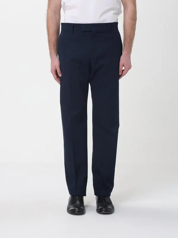 FERRAGAMO Cotton And Cashmere Tailored Trousers - Navy