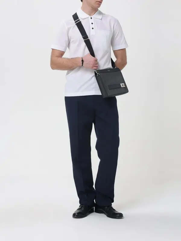 FERRAGAMO Cotton And Cashmere Tailored Trousers - Navy