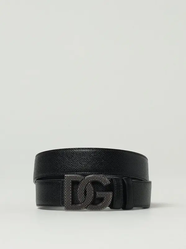 Dolce & Gabbana Dg Monogram Leather Belt - Black