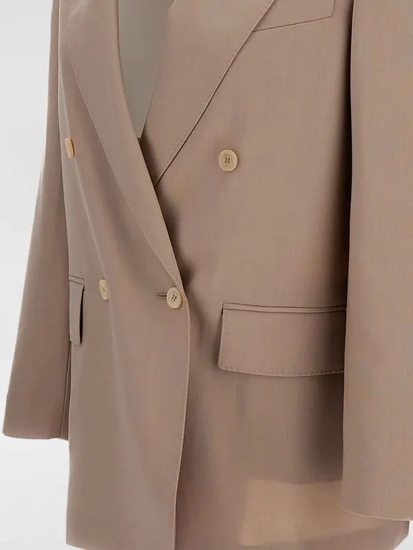 Max Mara Double Breasted Virgin Wool And Silk Blazer
