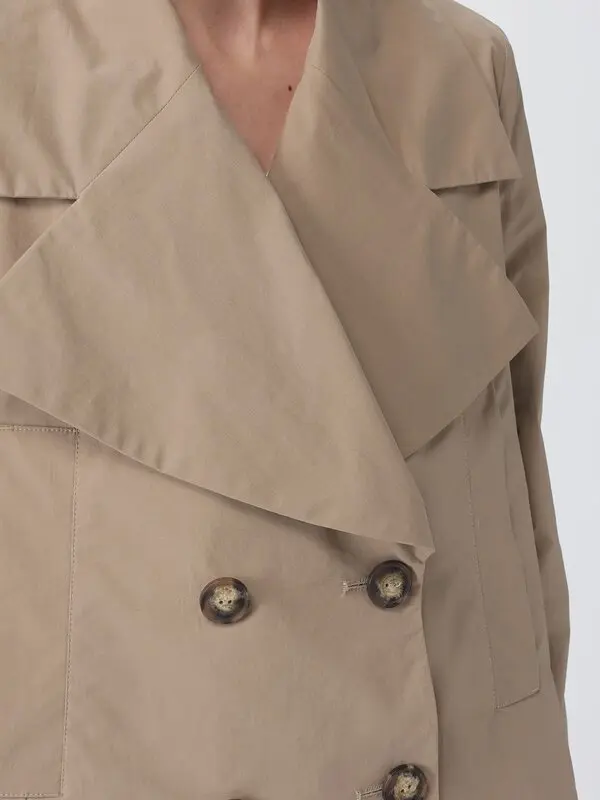 Emporio Armani Double Breasted Cotton Trench Coat