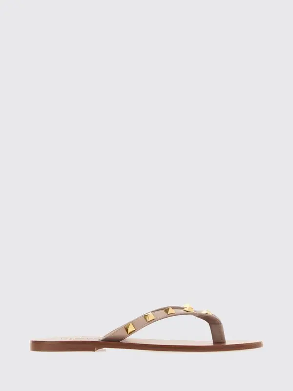 Valentino Garavani Rockstud Leather Thong Sandals - Pink