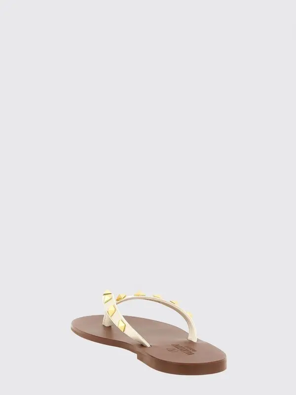 Valentino Garavani Rockstud Flat Thong Sandals In Leather With Studs