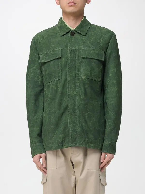 Etro Paisley Leather Shirt Jacket