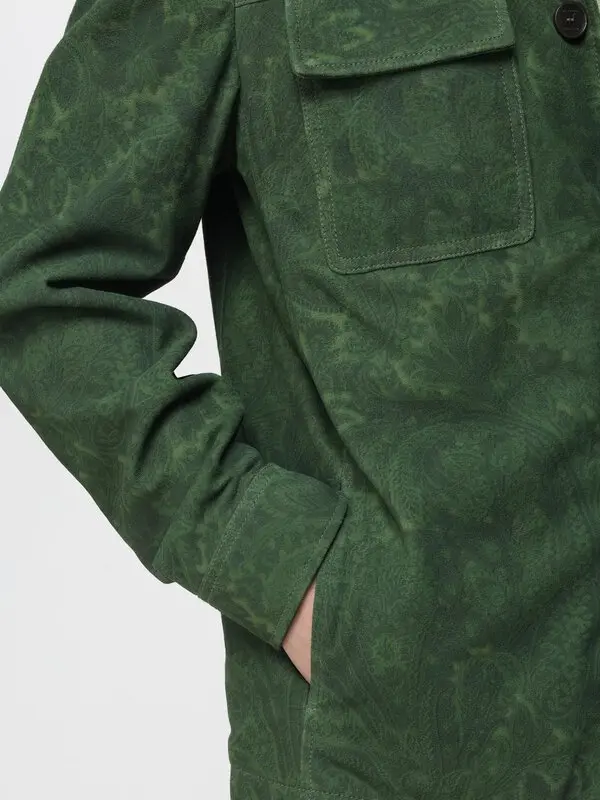 Etro Paisley Leather Shirt Jacket
