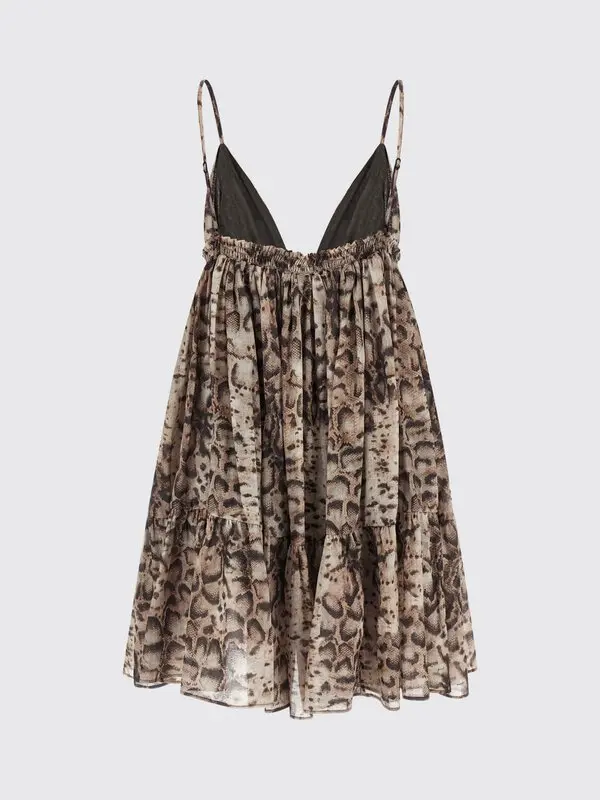 Pinko Snake Print V-neck Mini Dress