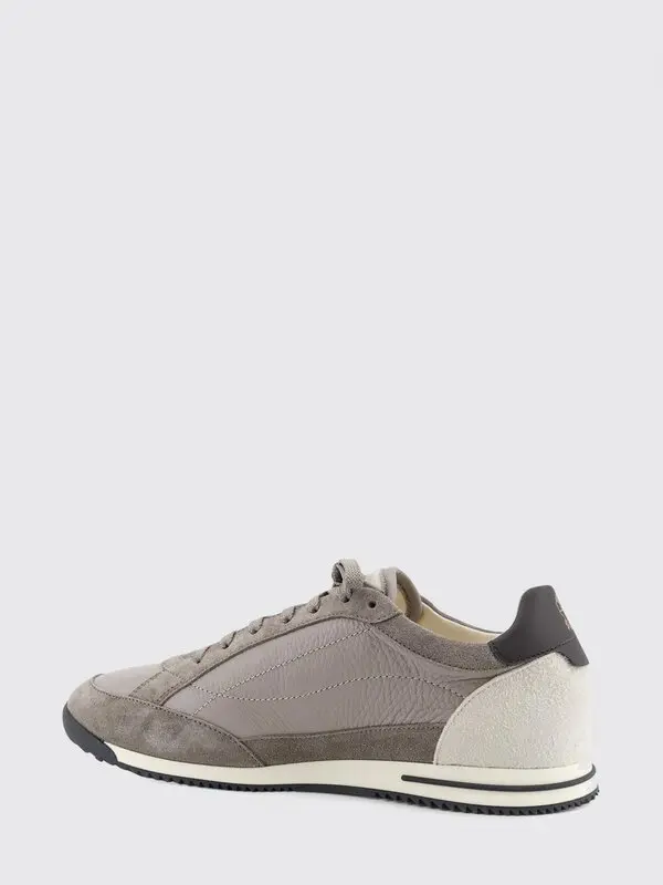 Brunello Cucinelli Leather And Suede Sneakers - Smoke Grey