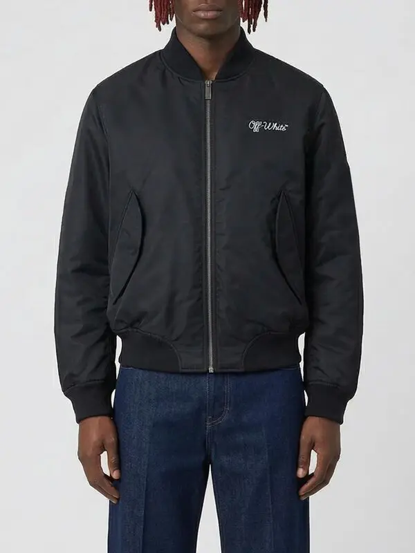 Off-White Nylon Bomber Jacket With Logo