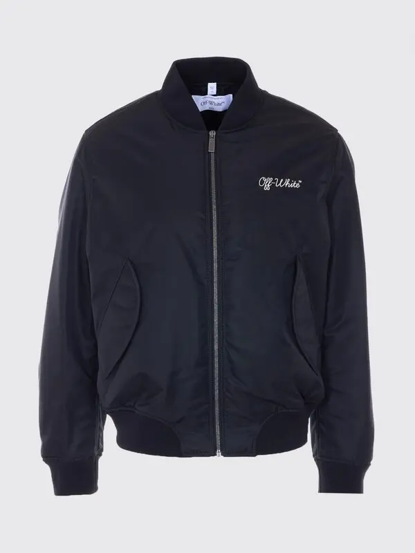 Off-White Nylon Bomber Jacket With Logo