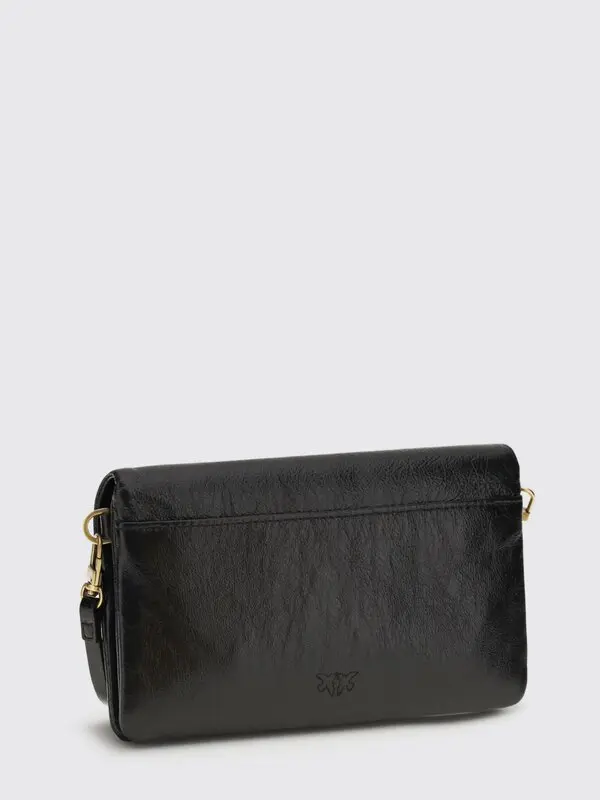 Pinko Love Bag Click Soft Horizontal Ruched Leather Bag