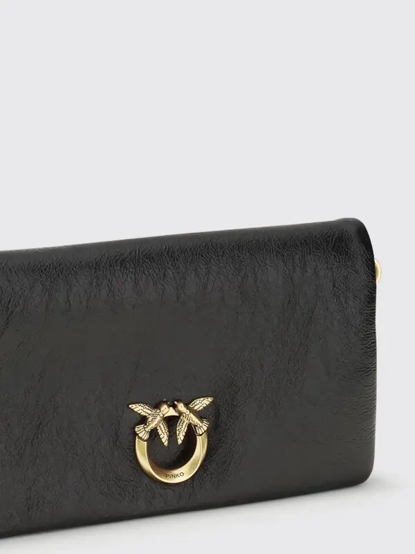 Pinko Love Bag Click Soft Horizontal Ruched Leather Bag