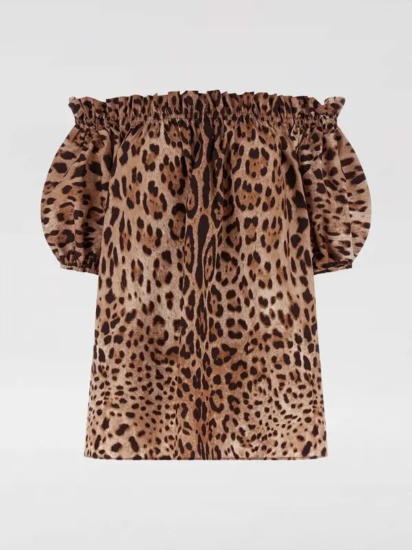 Dolce & Gabbana Cotton Top With Animal Print