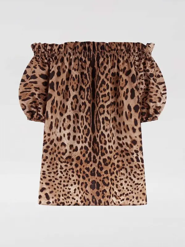 Dolce & Gabbana Cotton Top With Animal Print