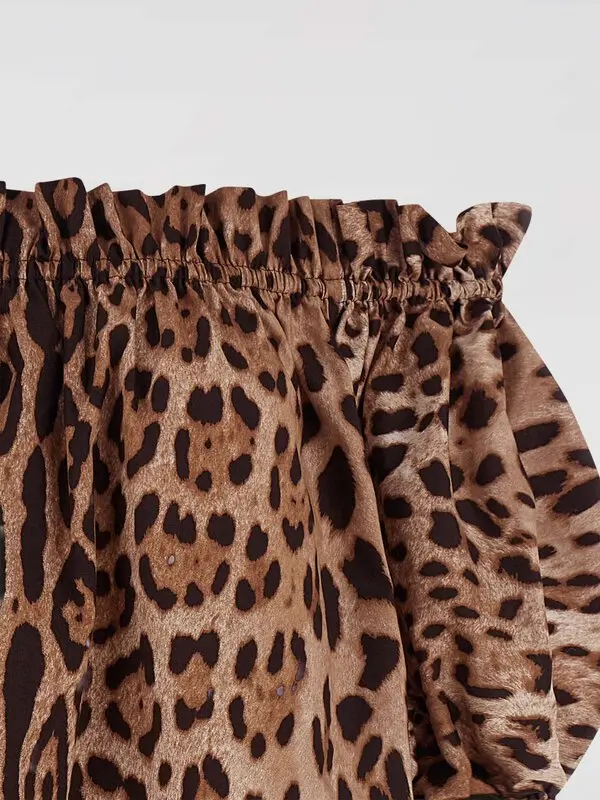 Dolce & Gabbana Cotton Top With Animal Print