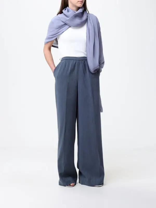 Emporio Armani Pinstriped Jersey Palazzo Trousers