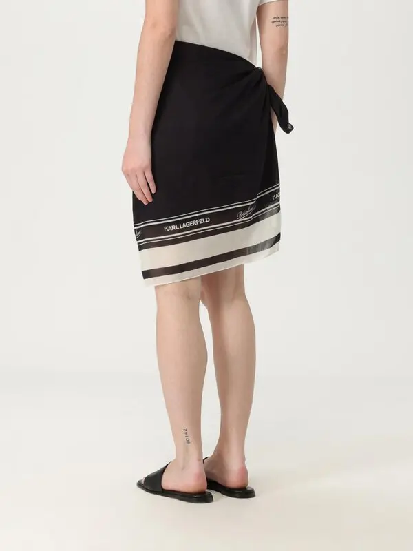Karl Lagerfeld Wrap Skirt With Contrasting Stripes