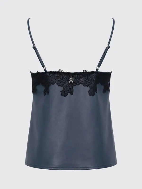 Patrizia Pepe Evening Top With Lace Inserts And Thin Straps