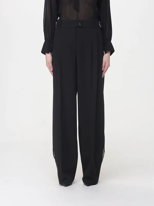 Patrizia Pepe High-waisted Wide-leg Trousers - Black