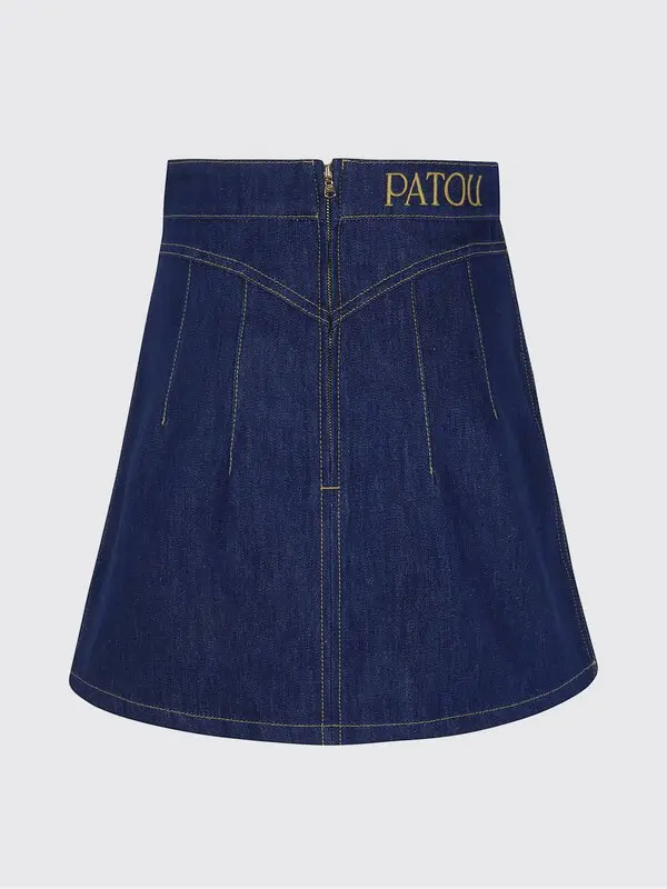 PATOU Denim Mini Skirt With Logo Detail