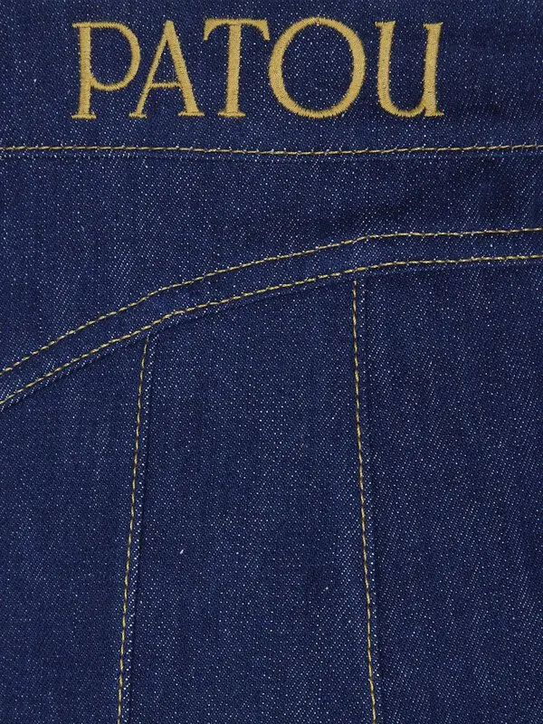 PATOU Denim Mini Skirt With Logo Detail